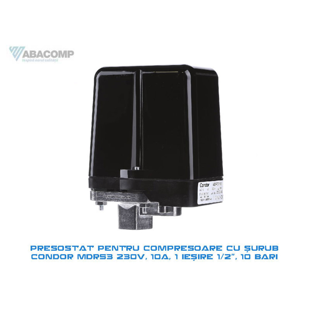 Presostat Compresor Cu Surub Mdr53 230V 10A 1/2 10 Bari Condor - Abacomp.ro