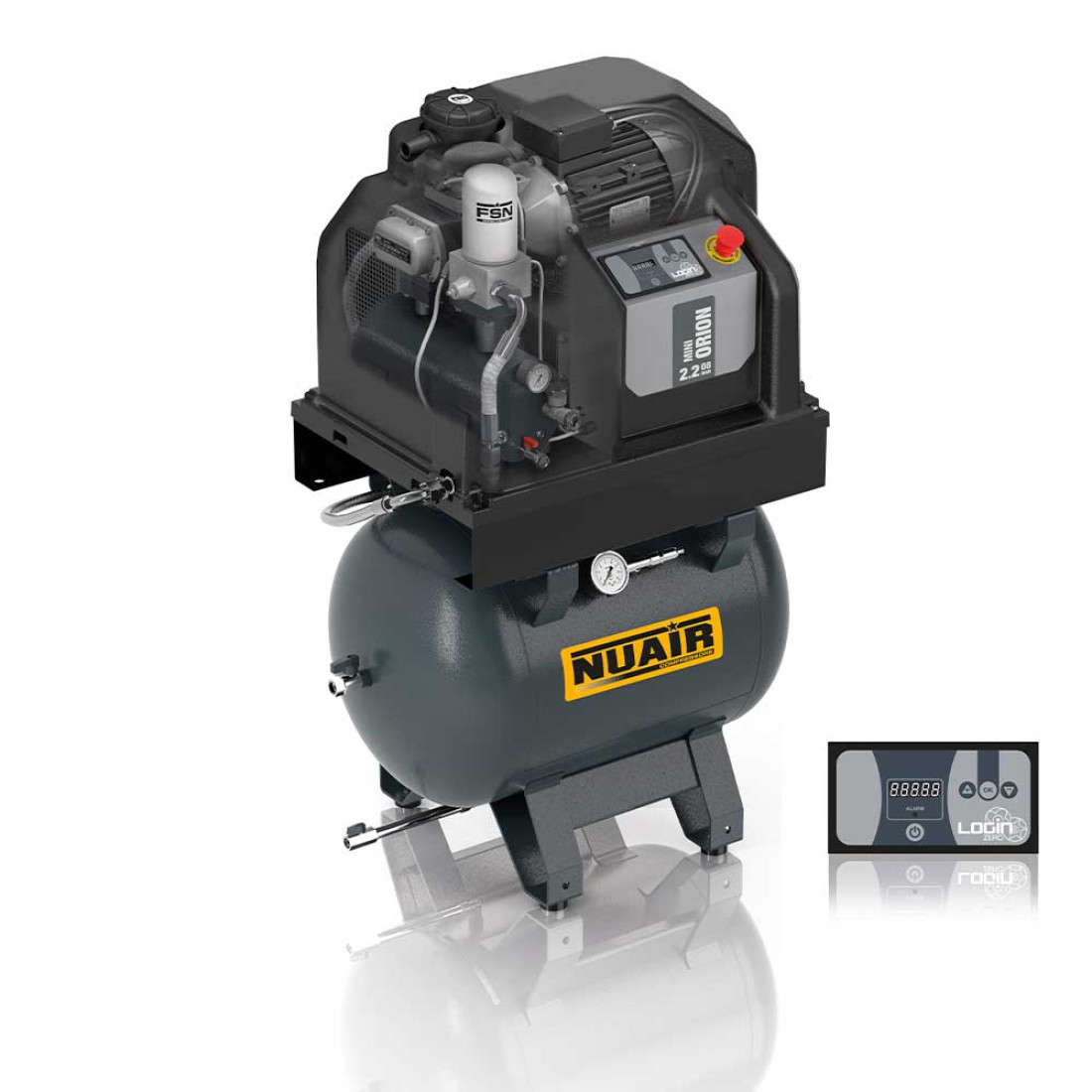 230V Screw Air Compressor 90L Air Tank Nuair- Abacomp